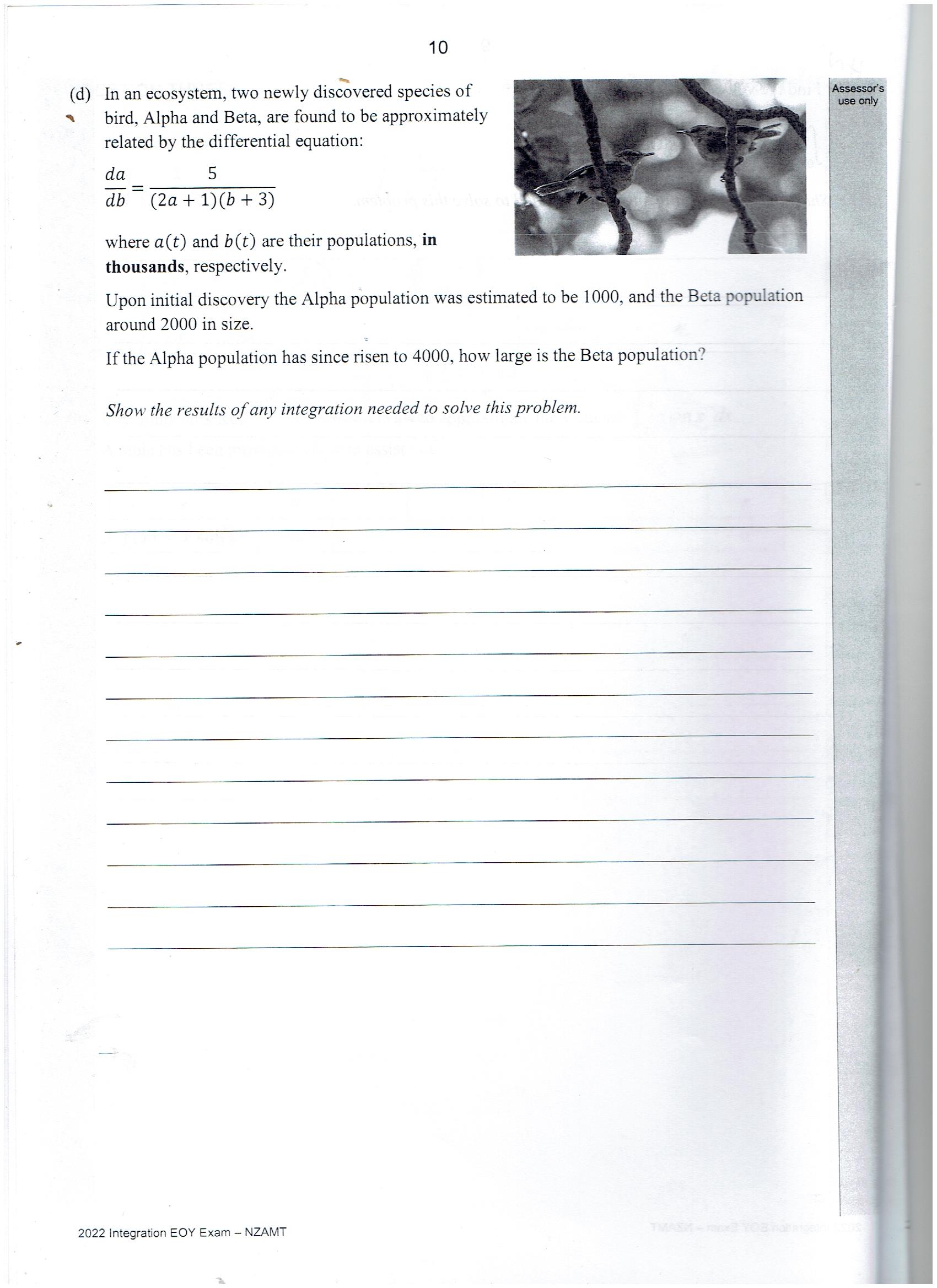 Solved 10 (d) In an ecosystem, two newly discovered species | Chegg.com