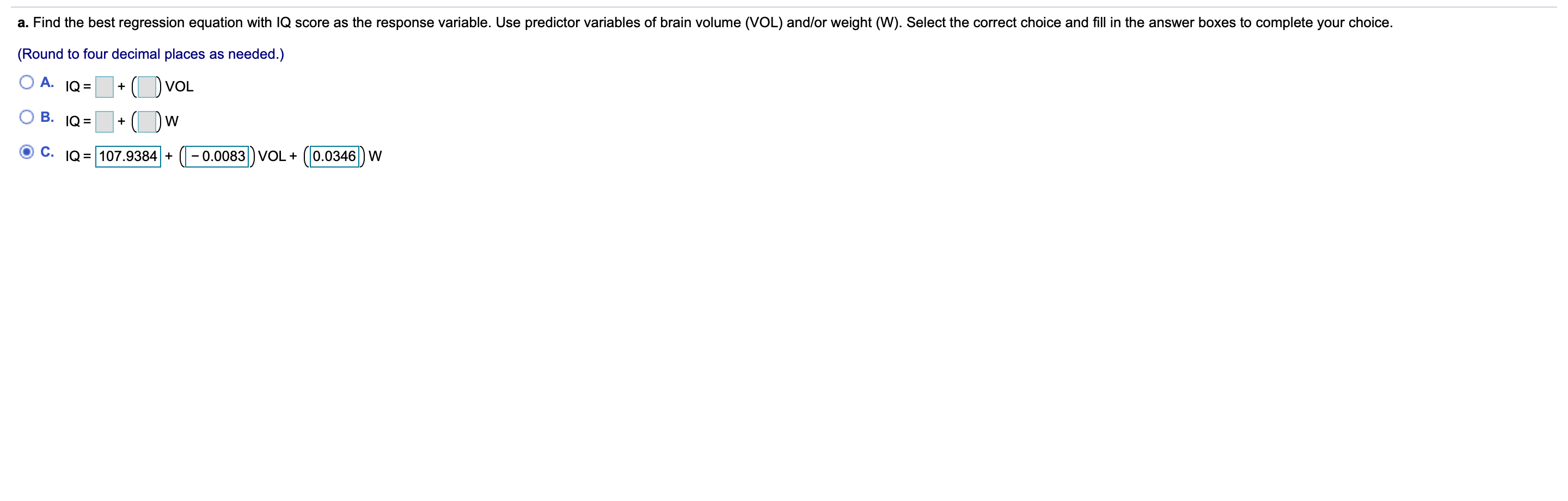 solved-a-find-the-best-regression-equation-with-iq-score-as-chegg