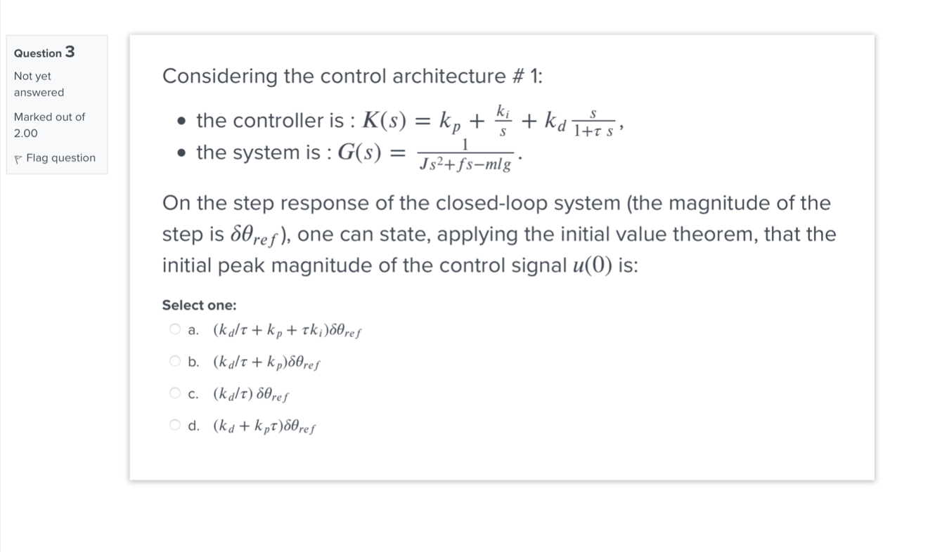 Solved Let us consider the PID control of the inverted | Chegg.com