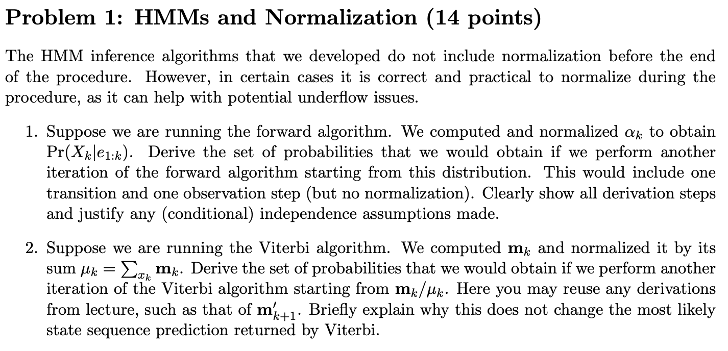 The HMM inference algorithms that we developed do not | Chegg.com