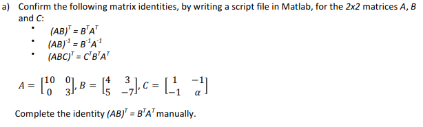 Solved In Matlab and manual calculation also for a/alpha is | Chegg.com