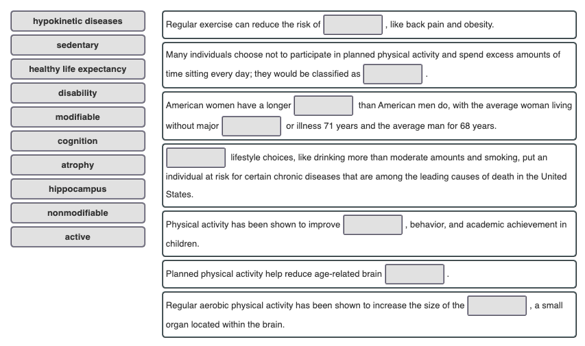Solved hypokinetic diseases Regular exercise can reduce the | Chegg.com