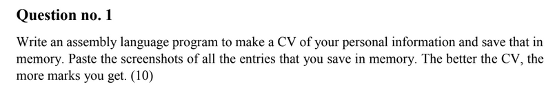 Solved KINDLY WRITE "MASM 615" compatible code . I would be | Chegg.com