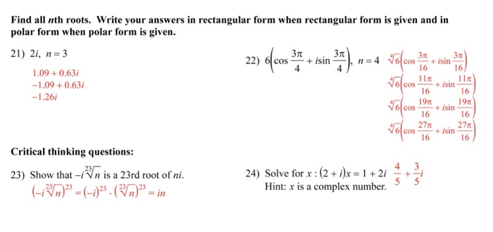 Solved Find all nth roots. Write your answers in rectangular | Chegg.com