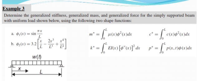 Solved Determine the generalized stiffness, generalized | Chegg.com