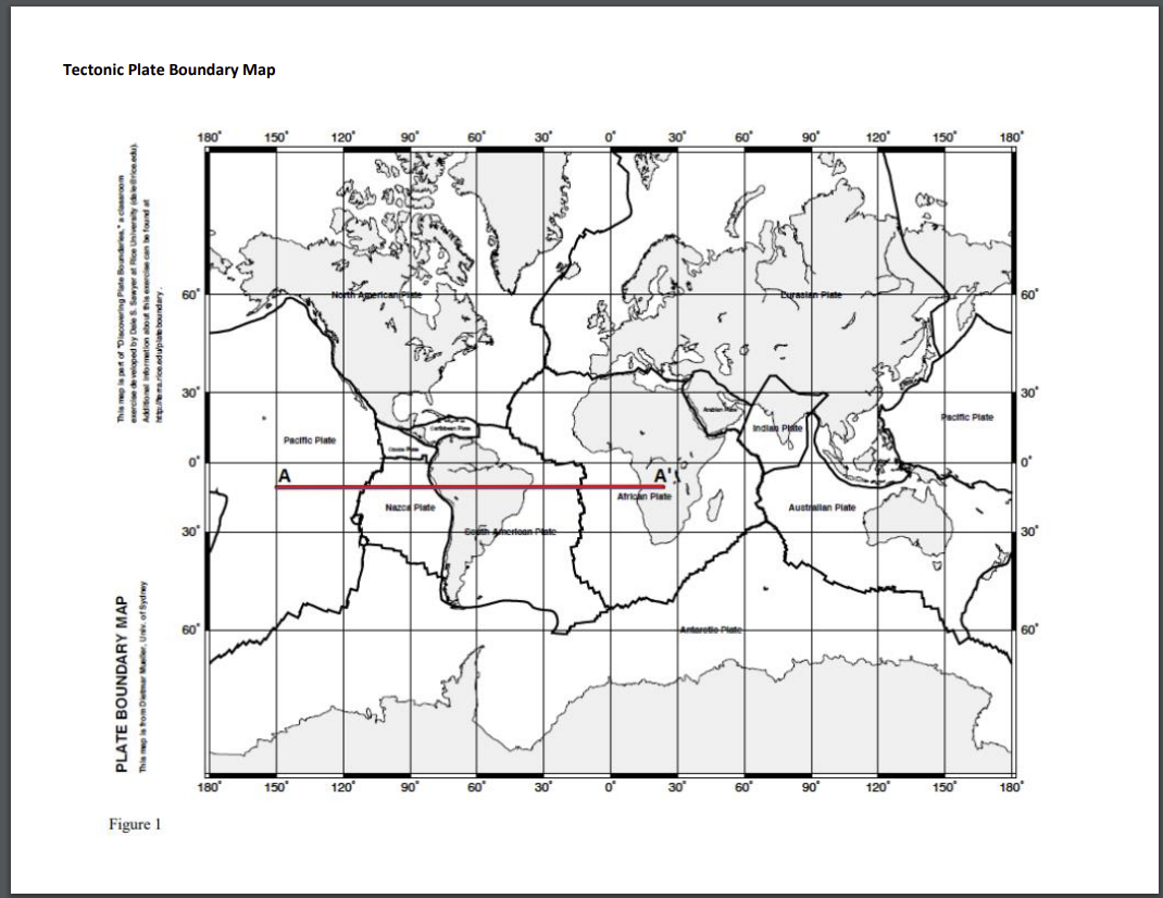 Solved Figure 1 PLATE BOUNDARY MAP This platom Da M. of | Chegg.com