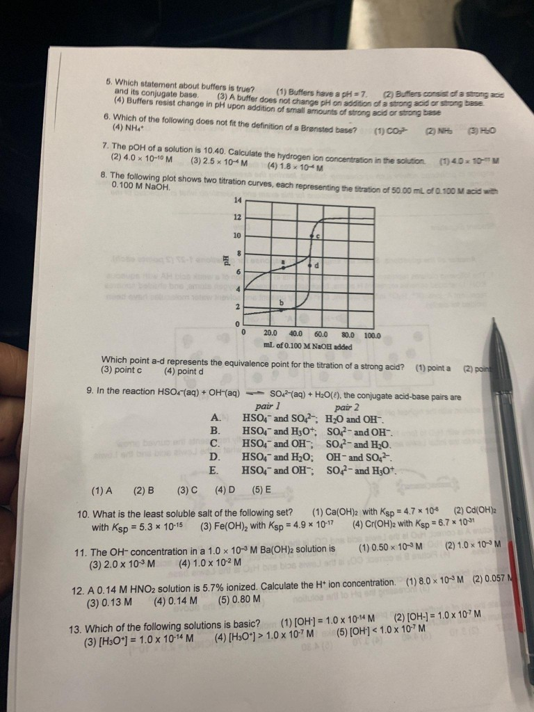 Solved 5 which statement about buffers is true? and its | Chegg.com