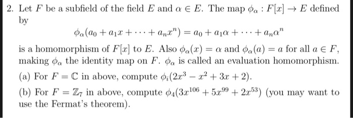 Solved 2, Let F be a subfield of the field E and E E. The | Chegg.com