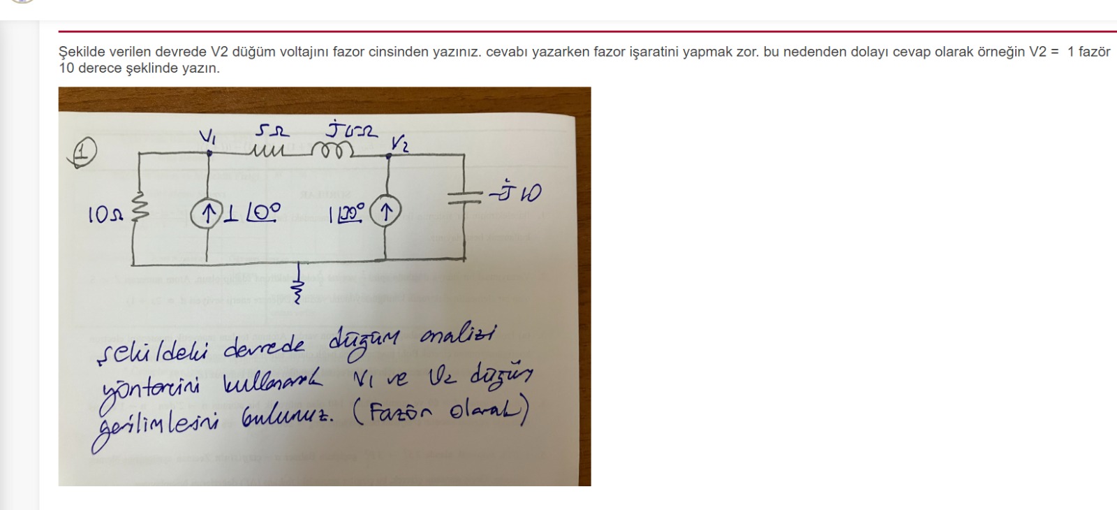 Solved Write the node voltage V2 in phasor in the circuit | Chegg.com