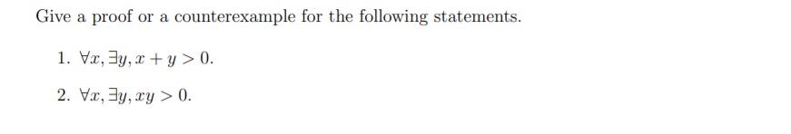 Solved Give a proof or a counterexample for the following | Chegg.com