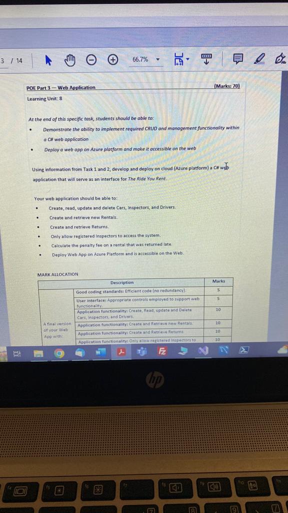 Solved DETAILED RUBRIC FOR POE PART 3 At the end of this | Chegg.com