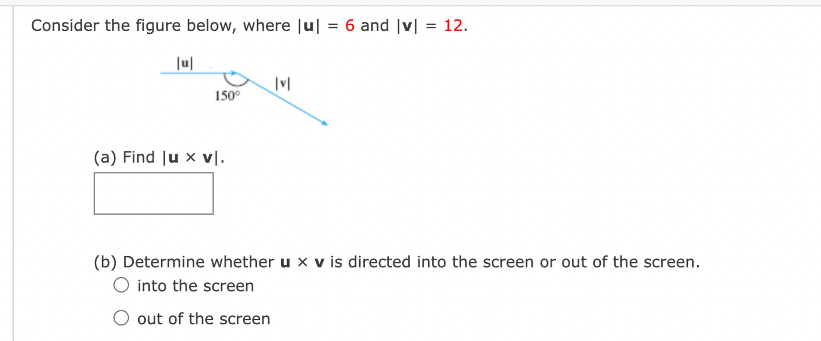Solved Consider the figure below, where |u| = 6 ﻿and | Chegg.com
