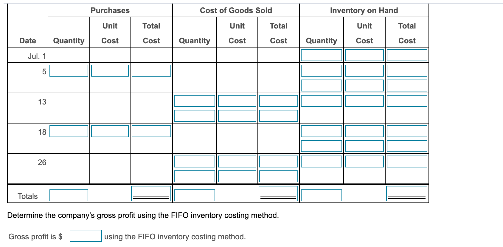 Solved A Requirements X 1. A Data Table Jul. 5 Purchase | Chegg.com