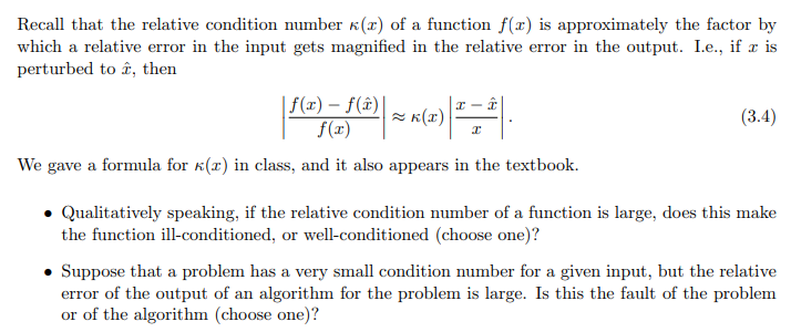 Example 10.3 (Extended example of backward error | Chegg.com