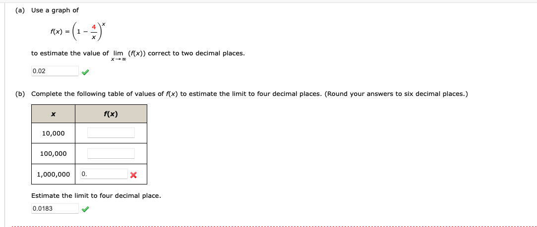 Solved (a) Use a graph of f(x) = to estimate the value of | Chegg.com