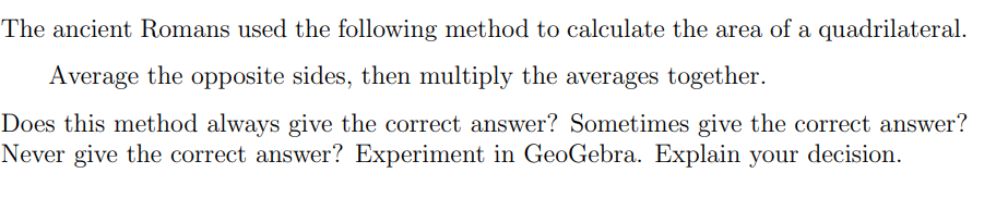 Solved The ancient Romans used the following method to | Chegg.com