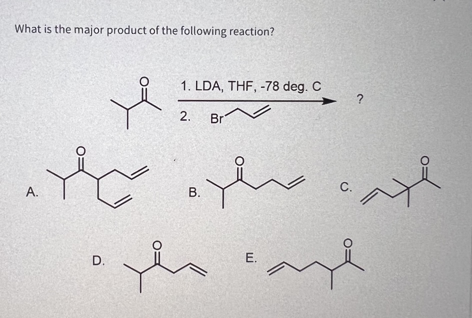 Solved What is the major product of the following reaction? | Chegg.com