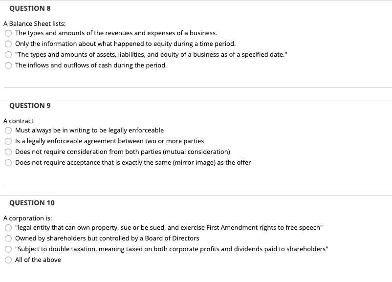 Solved Question 8 Balance Sheet Lists Types Amounts Reven Solved Question 8 Balance Sheet Lists Types Amounts Reven
