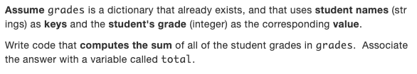 Solved Assume that grade records are dictionaries that | Chegg.com