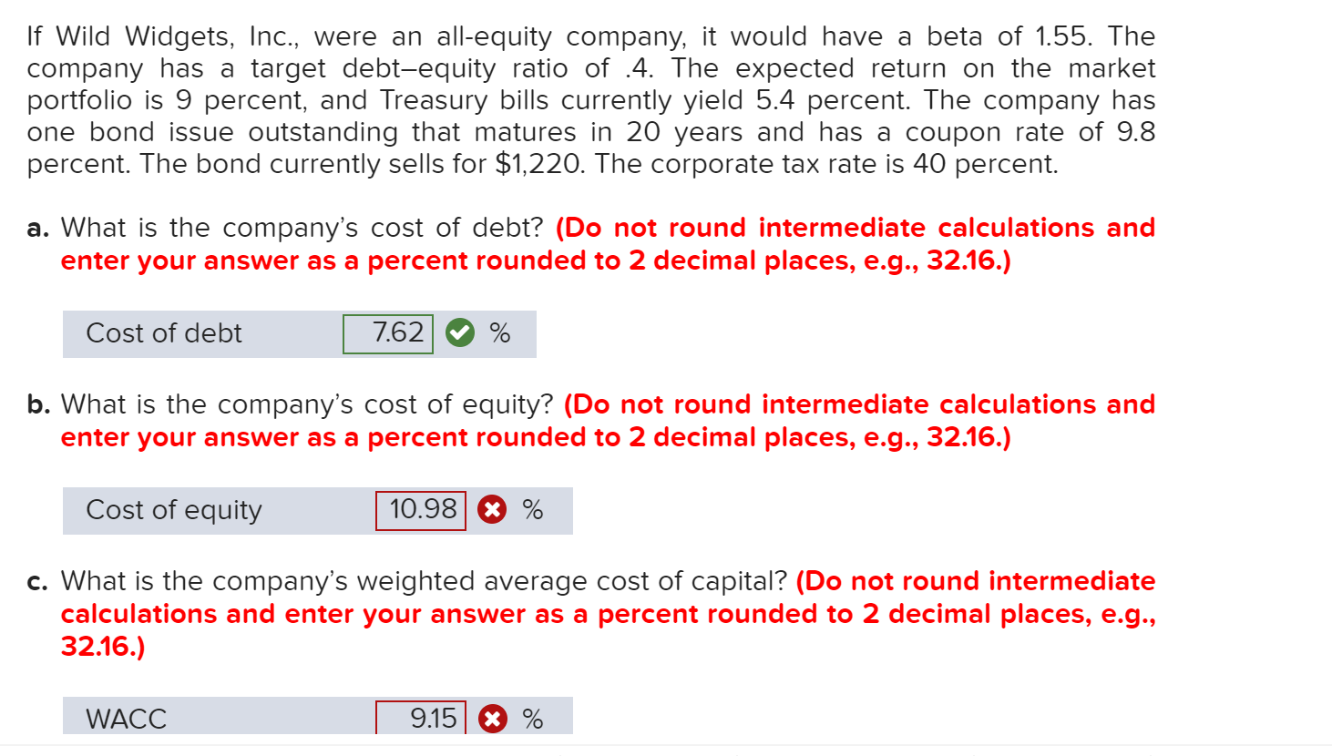 Solved If Wild Widgets, Inc., were an all-equity company, it | Chegg.com