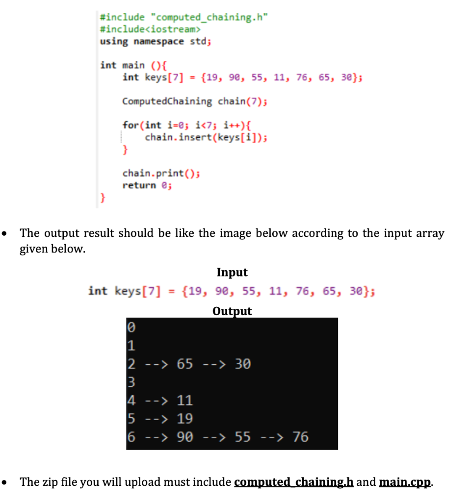 Solved Computed Chaining Insertion Your Task Is To Write A 4010