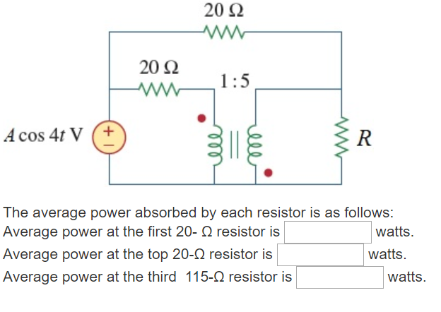 Solved Determine the average power absorbed by each resistor | Chegg.com