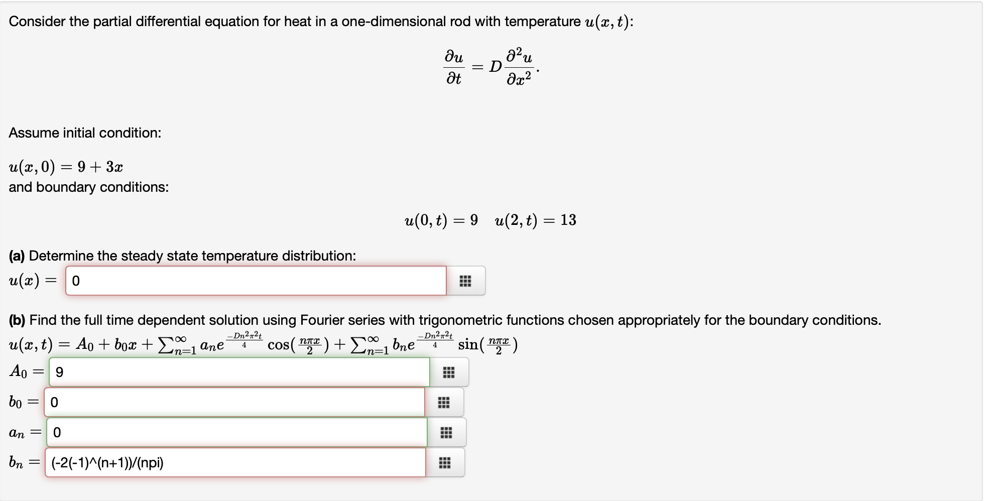 Solved Consider the partial differential equation for heat | Chegg.com