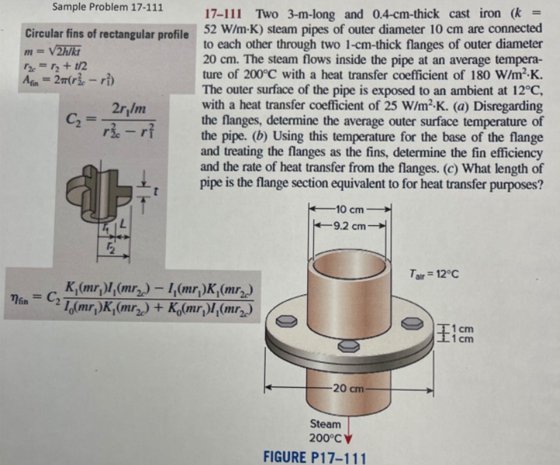 Solved Sample Problem 17-111 Circular fins of rectangular | Chegg.com