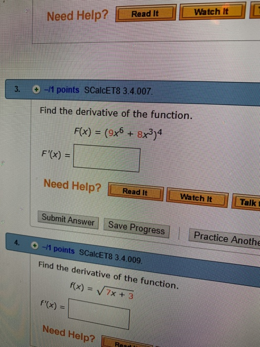 Solved ItWatch i Need Help? ReadIt 3. -11 points SCalcET8 | Chegg.com Solved ItWatch i Need Help? ReadIt 3. -11 points SCalcET8 | Chegg.com