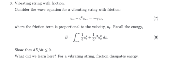Vibrating Ca string with friction ctione where the | Chegg.com