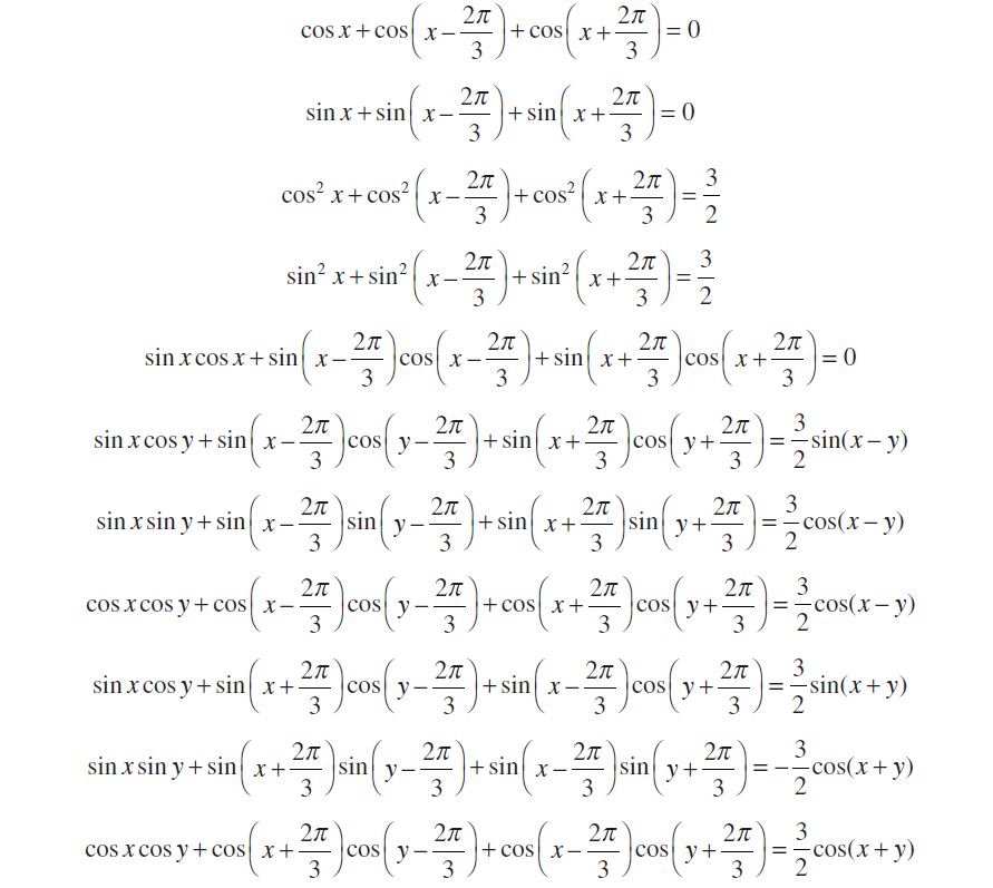 Using Three Phase Trig rules and Cos and Sine Trig | Chegg.com