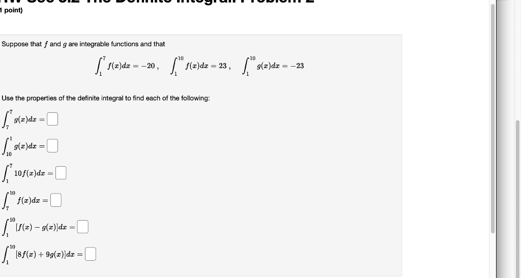 Solved Suppose that f and g are integrable functions and | Chegg.com
