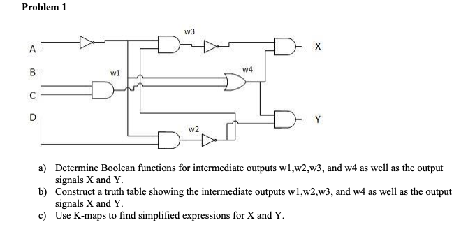 Solved Q: Use the Boolean functions developed in Problem 1 | Chegg.com