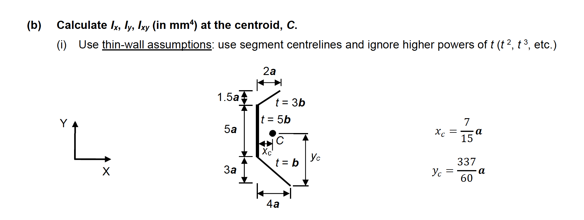 Solved (b) Calculate Ix, ly, Ixy (in mm4) at the centroid, | Chegg.com Solved (b) Calculate Ix, ly, Ixy (in mm4) at the centroid, | Chegg.com