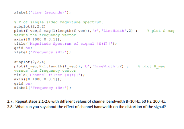 Solved Part 2: The effect of limited-bandwidth channel on | Chegg.com