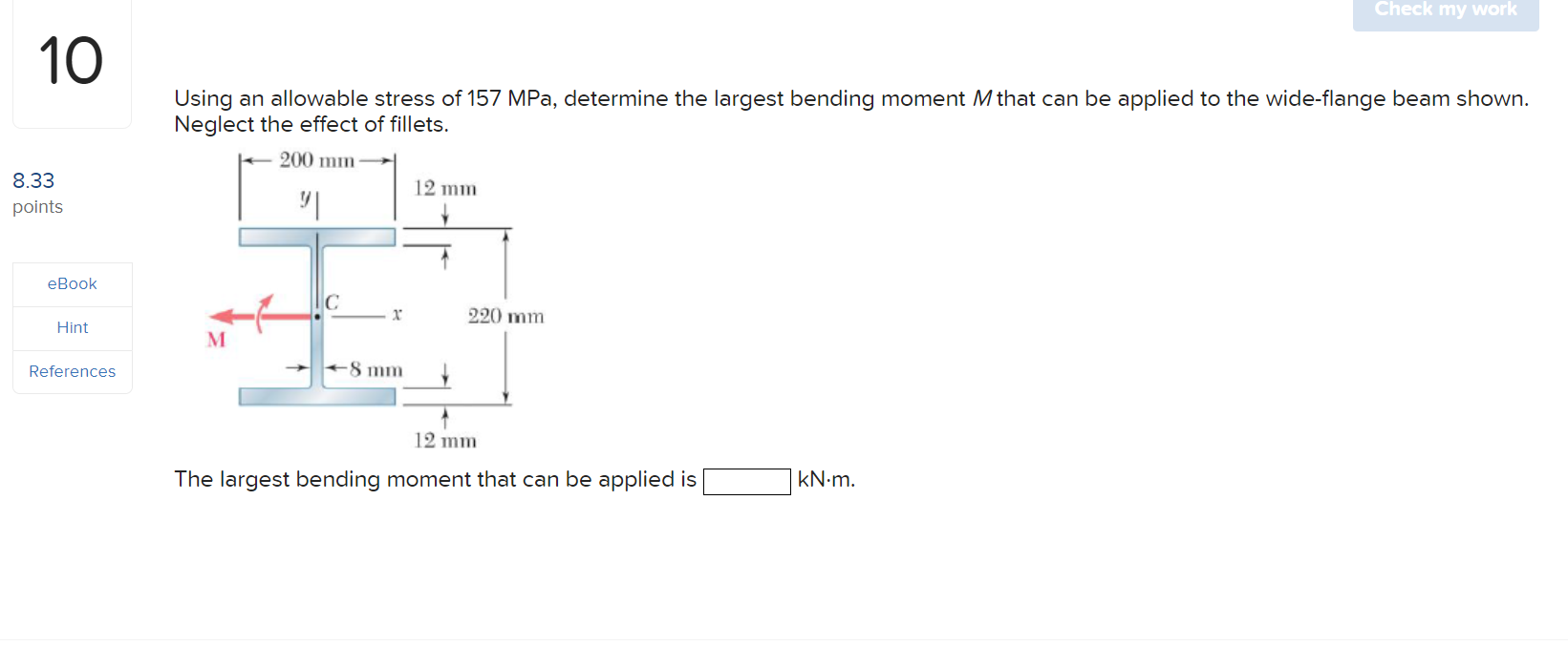 Solved Using an allowable stress of 157MPa, determine the | Chegg.com