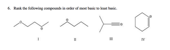 Solved 6. Rank the following compounds in order of most | Chegg.com
