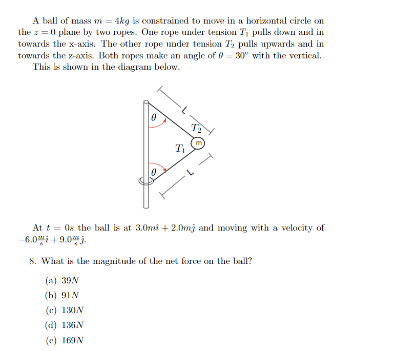 Solved A ball of ﻿mass m=4kg is ﻿constrained to ﻿move in ﻿a | Chegg.com