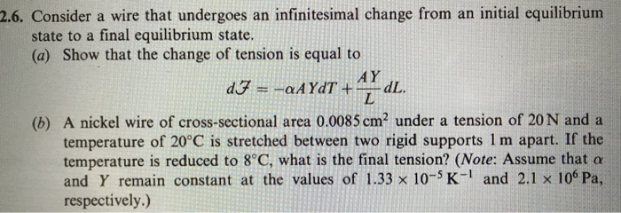 Solved 2.6. Consider a wire that undergoes an infinitesimal | Chegg.com