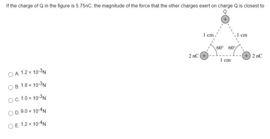 Solved If the charge of Q in the figure is 5.75nC, the | Chegg.com