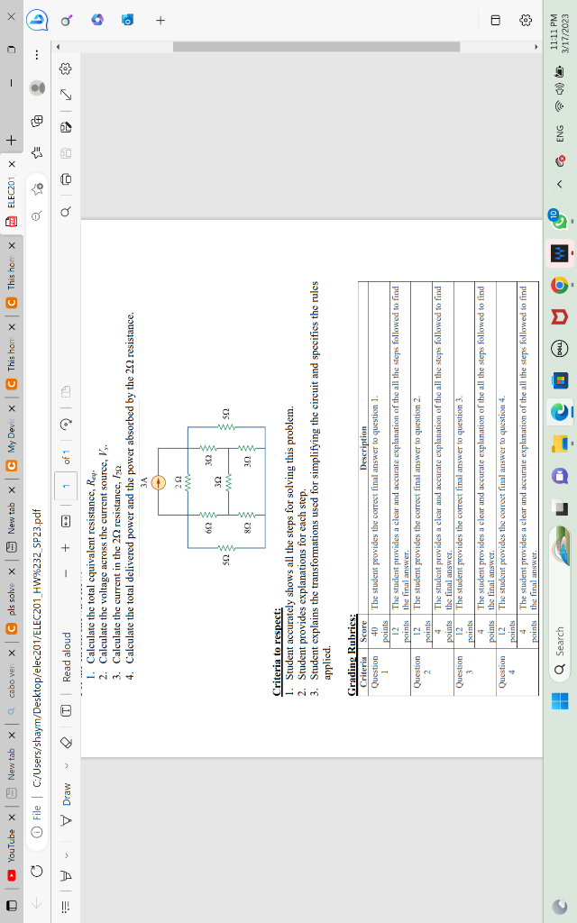 Solved 1. Calculate the total equivalent resistance, Req- | Chegg.com
