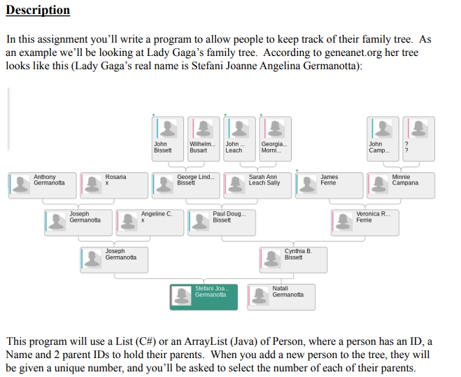 Solved Description In this assignment you'll write a program | Chegg.com