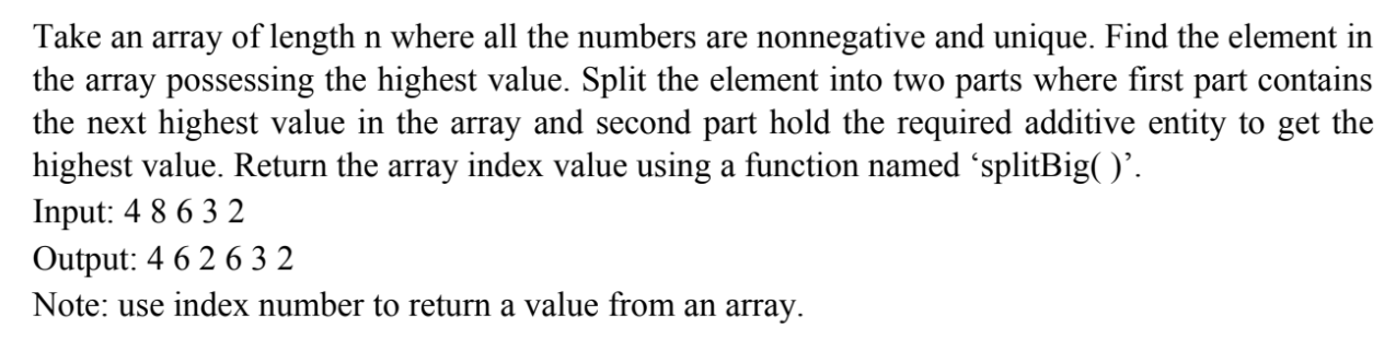 Solved Take an array of length n where all the numbers are | Chegg.com