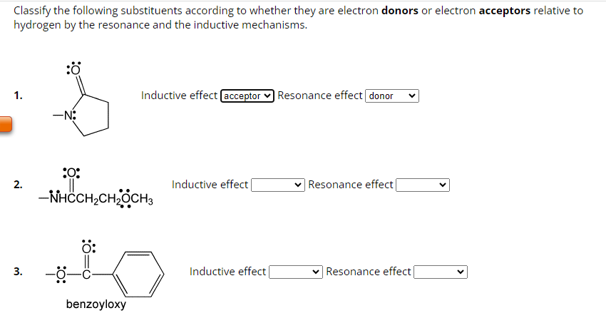 Solved Classify the following substituents according to | Chegg.com