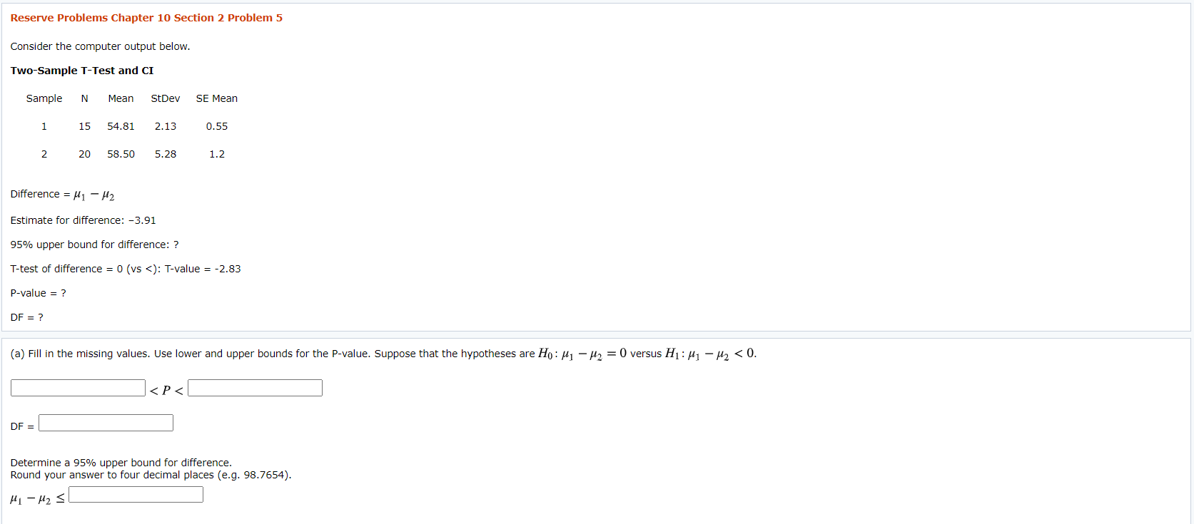 Solved Reserve Problems Chapter 10 Section 2 Problem 5 | Chegg.com
