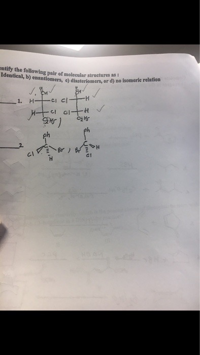 Solved the following pair of molecular structures as: | Chegg.com