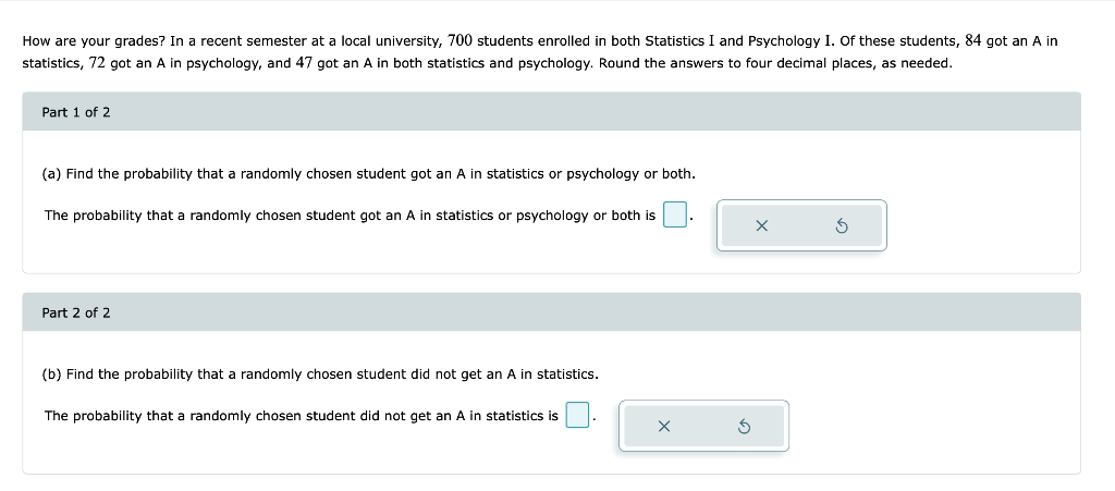 Solved How are your grades? In a recent semester at a local | Chegg.com