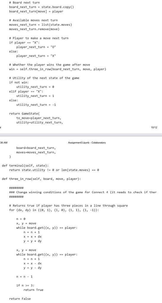 Solved Question 3 - Connect 4 (30) Your third task is to | Chegg.com