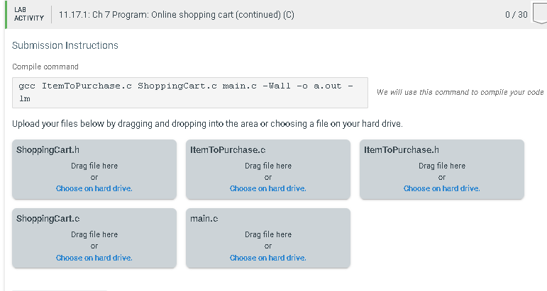 Solved Create online shopping cart(continued) (C) , needs to | Chegg.com