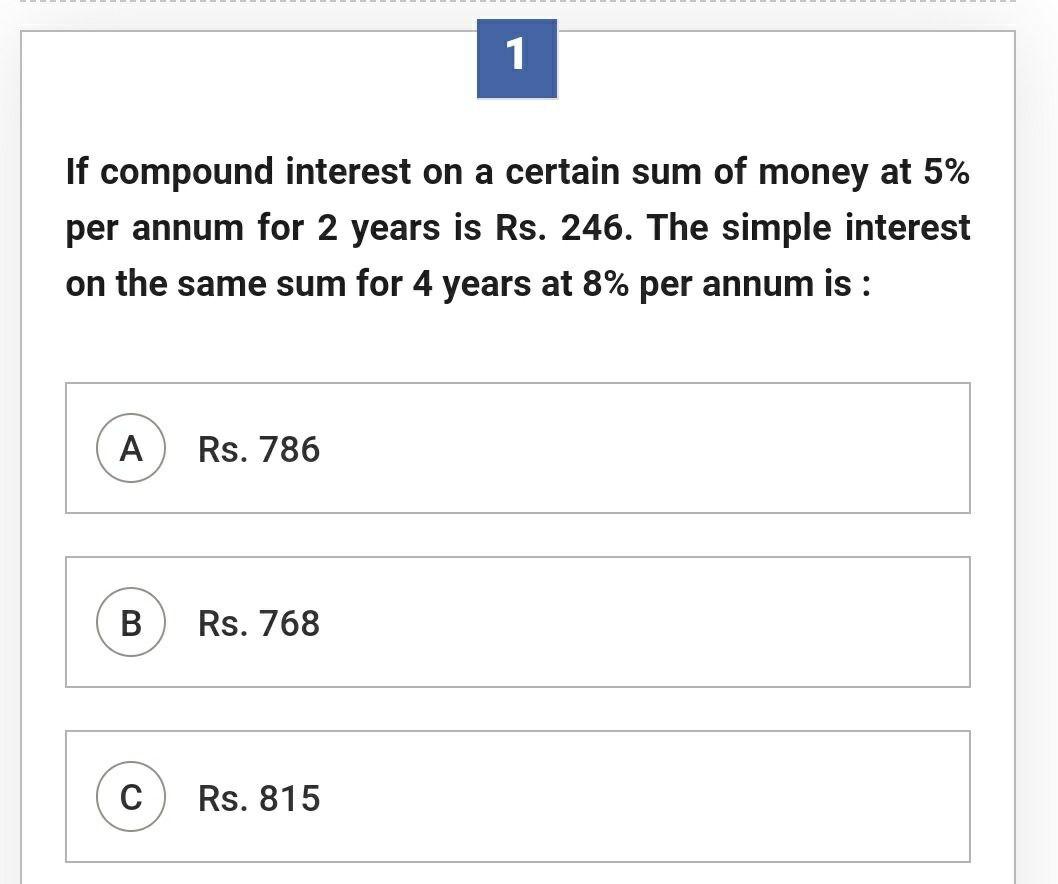 Solved 1 If compound interest on a certain sum of money at | Chegg.com